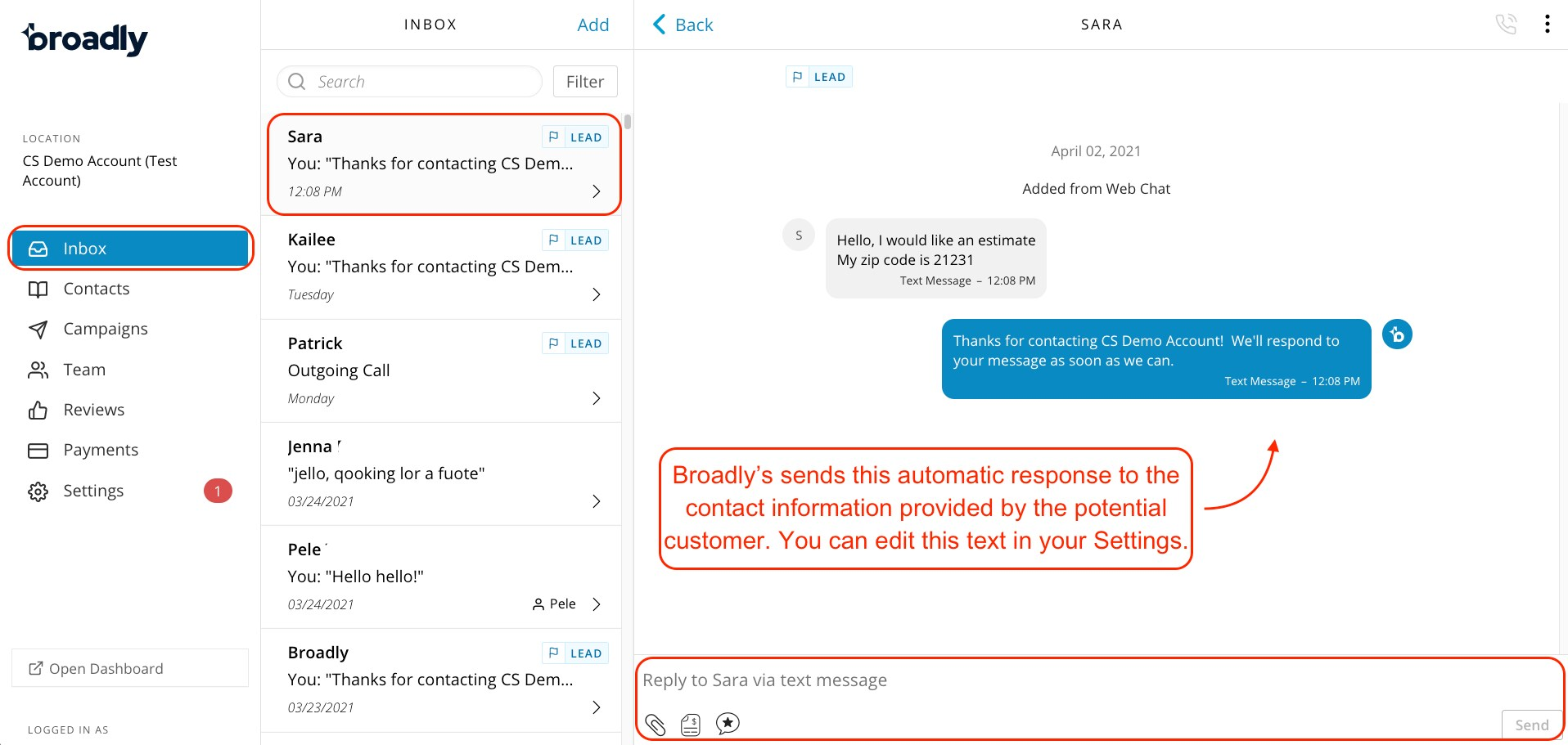 Web Chat – Broadly