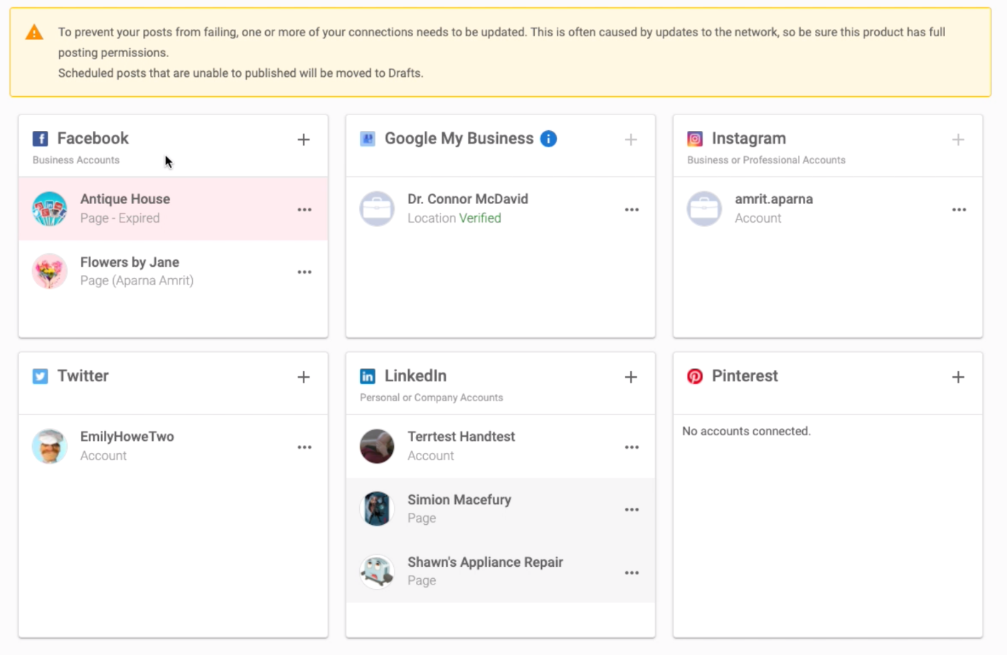 Are scheduled posts saved when social connections expire? – Broadly